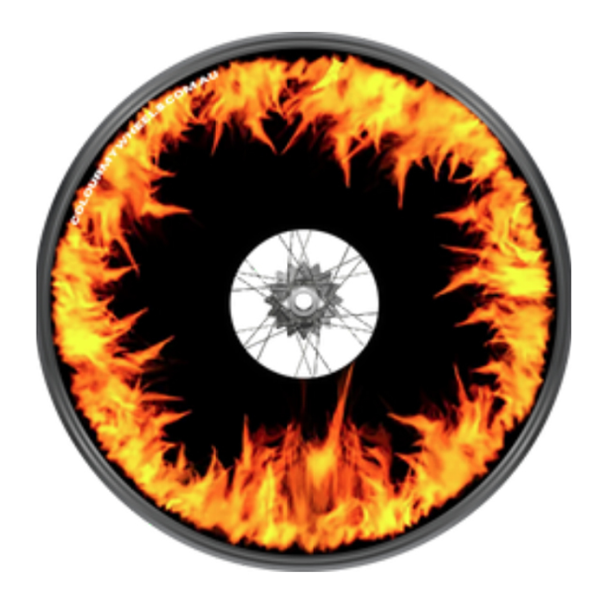 Colour My Wheels Spoke Guards – Fire Wheel | Wheelchair Sales and Service